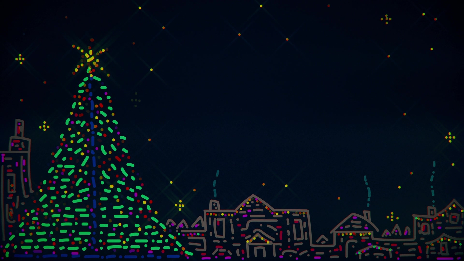 Christmas In Lights Suburbs | Motion Video Background